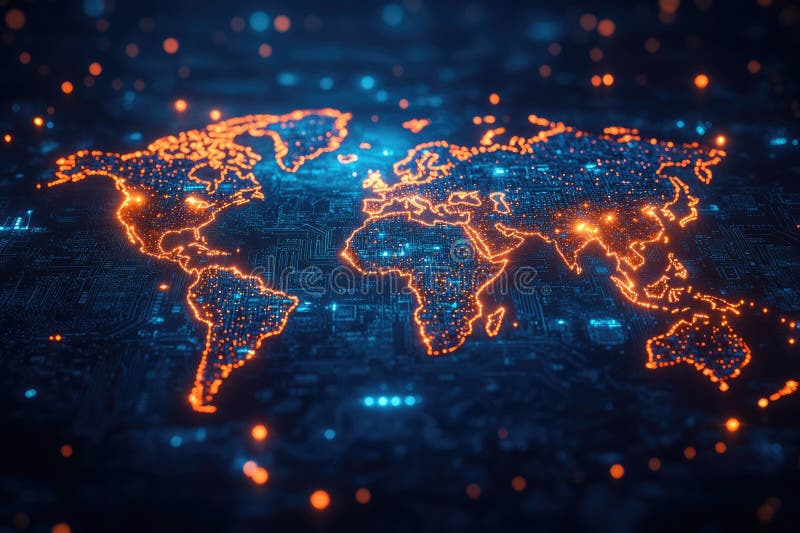 Tech Geography: World Map Crafted from Microchips, Global ...