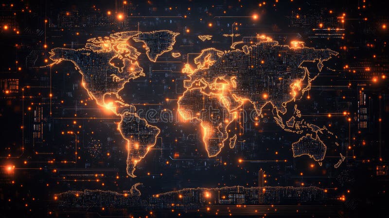 Tech Geography: World Map Crafted from Microchips, Global ...