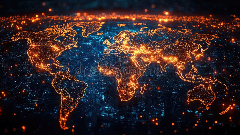 Tech Geography: World Map Crafted from Microchips, Global ...