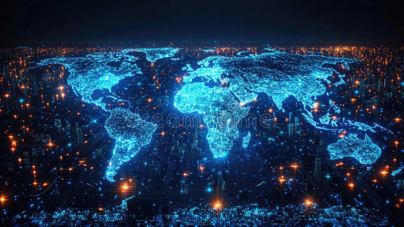 Tech Geography: World Map Crafted from Microchips, Global ...