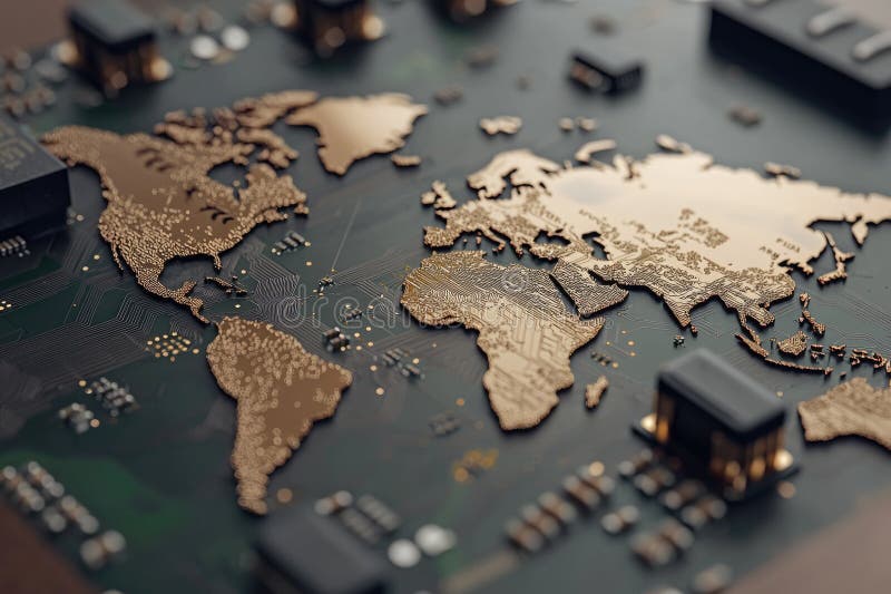 Tech Geography: World Map Crafted from Microchips, Global ...