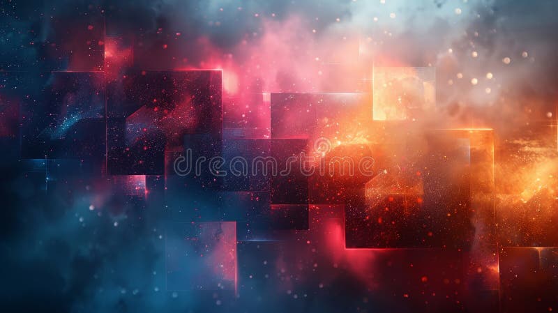 Tech Geometric Art, Modern Digital Design Features Abstract Geometric ...