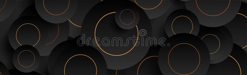 Tech Geometric Background with Abstract Golden and Black Circles Stock ...