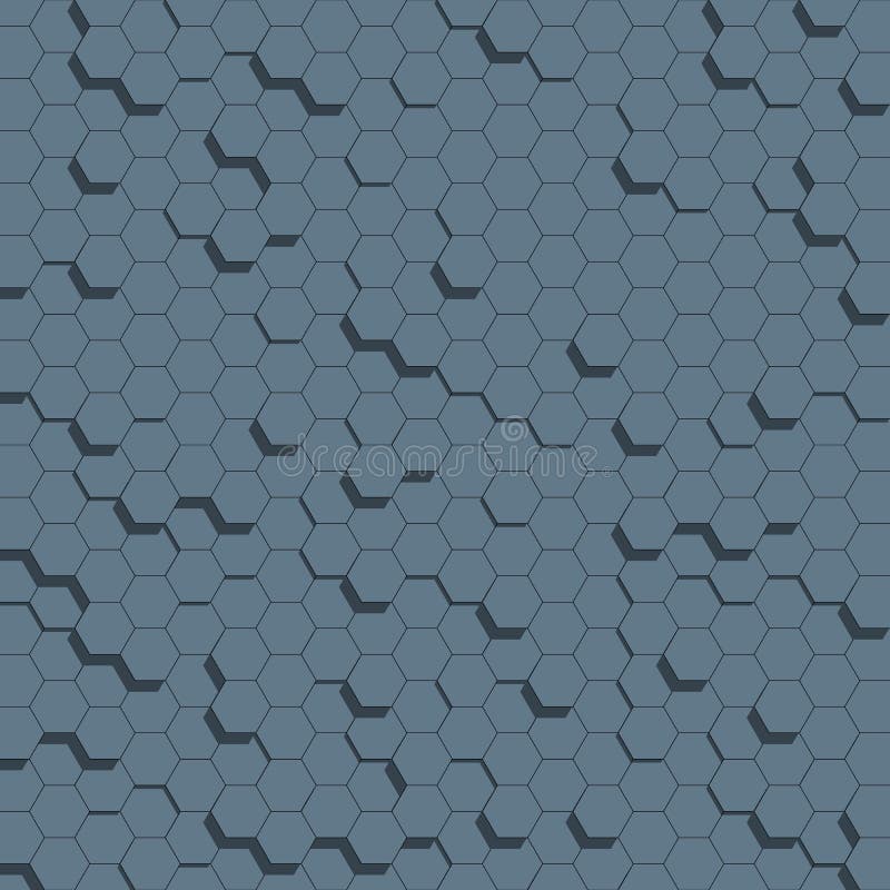 Tech Geometric Blue Background with Hexagon Texture Stock Illustration ...