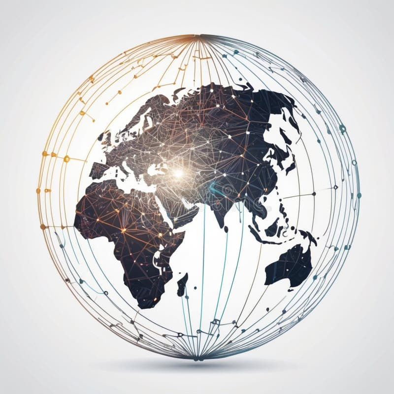 Tech Globe: a Globe Made of Interconnected Digital Lines and Circuits ...