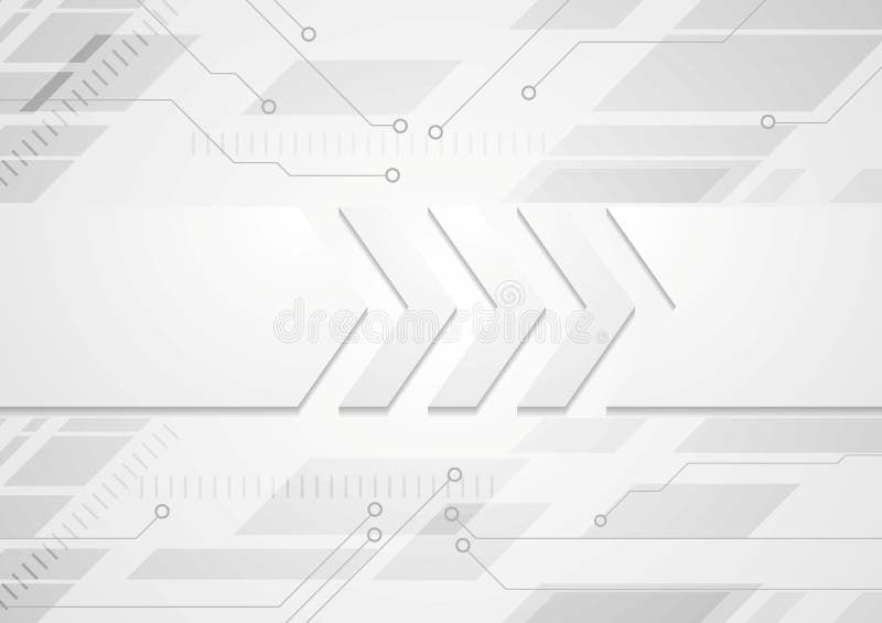 Tech Grey Abstract Background with Big Arrows Stock Vector ...