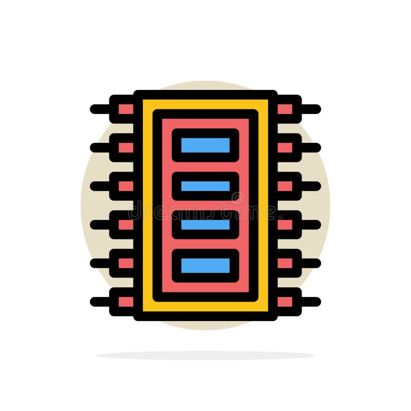 Tech, Hardware, Chip, Computer, Connect Abstract Circle Background Flat ...