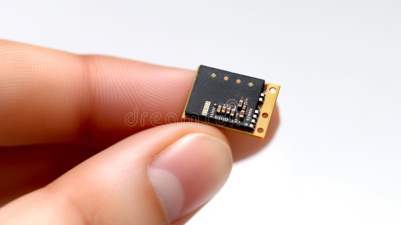 Tech Hardware: Hand Holding Microchip, Isolated Stock Photo - Image of ...