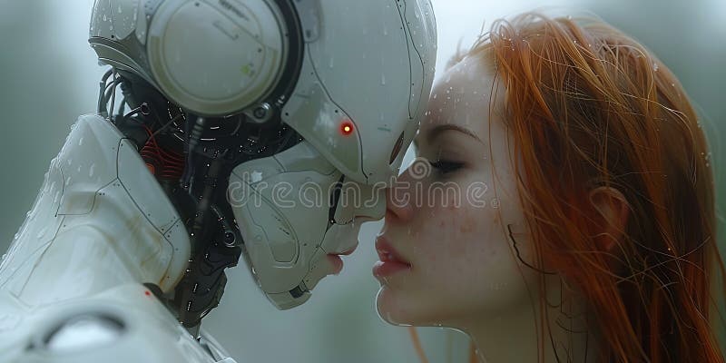 Tech Harmony: AI Meets Human Touch Stock Illustration - Illustration of ...