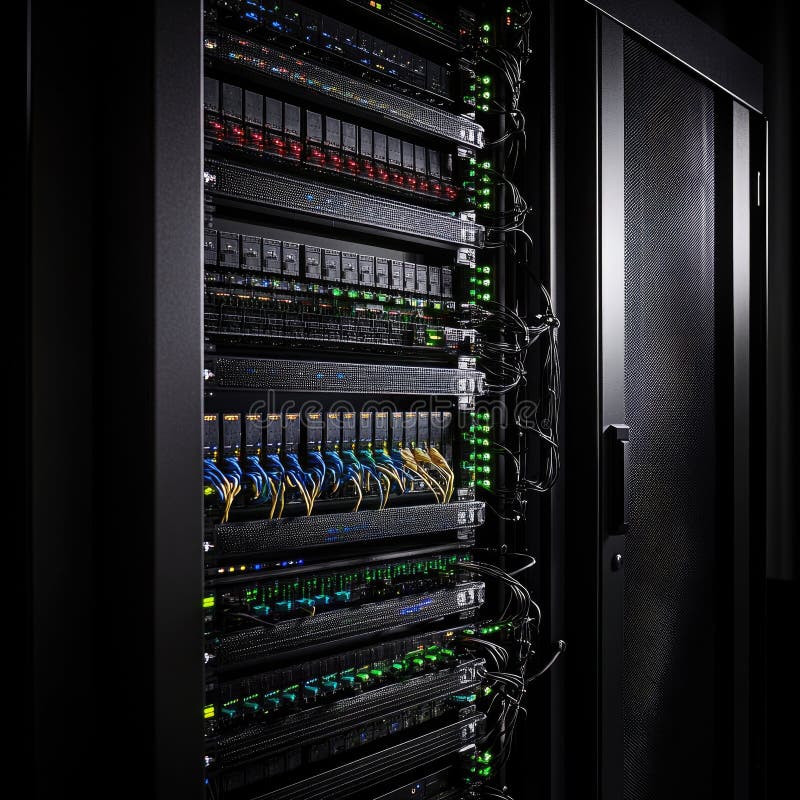 Tech Haven: Server Room Filled with Rows of Sleek Servers, Illuminated ...