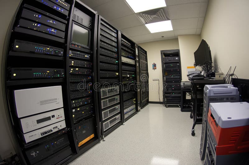 Tech Haven: Server Room Filled with Rows of Sleek Servers, Illuminated ...