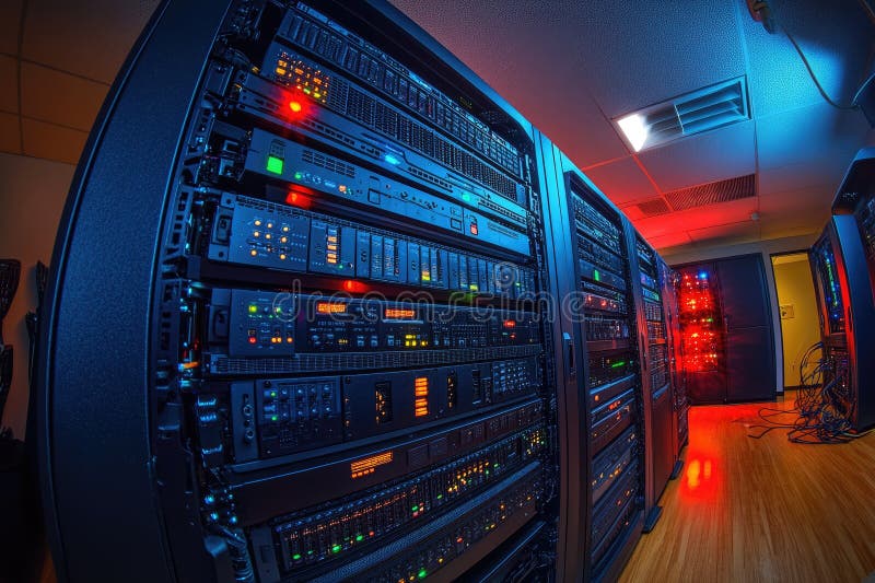 Tech Haven: Server Room Filled with Rows of Sleek Servers, Illuminated ...