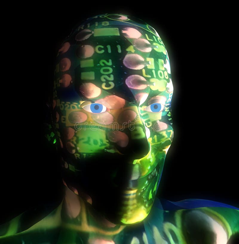 Tech Head 4 stock illustration. Illustration of electronic - 1651078