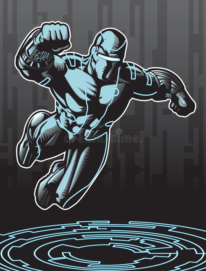 Tech Hero stock vector. Illustration of machine, binary - 20451631