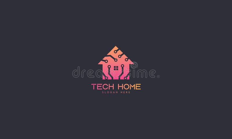 Tech Home Digital Logo Design Template, Tech House, Logo Template ...