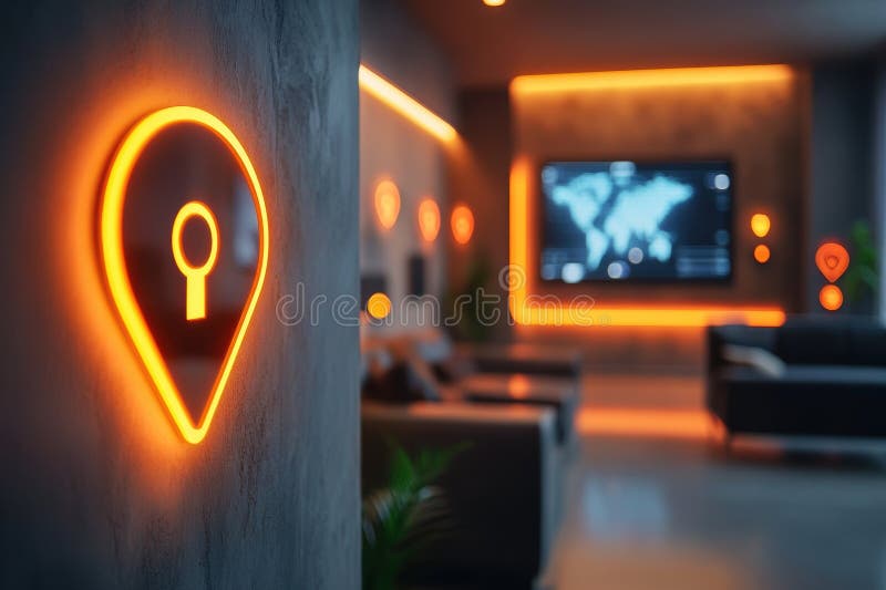 Tech Home Office Design, High-tech Map in a Modern Home Office with ...