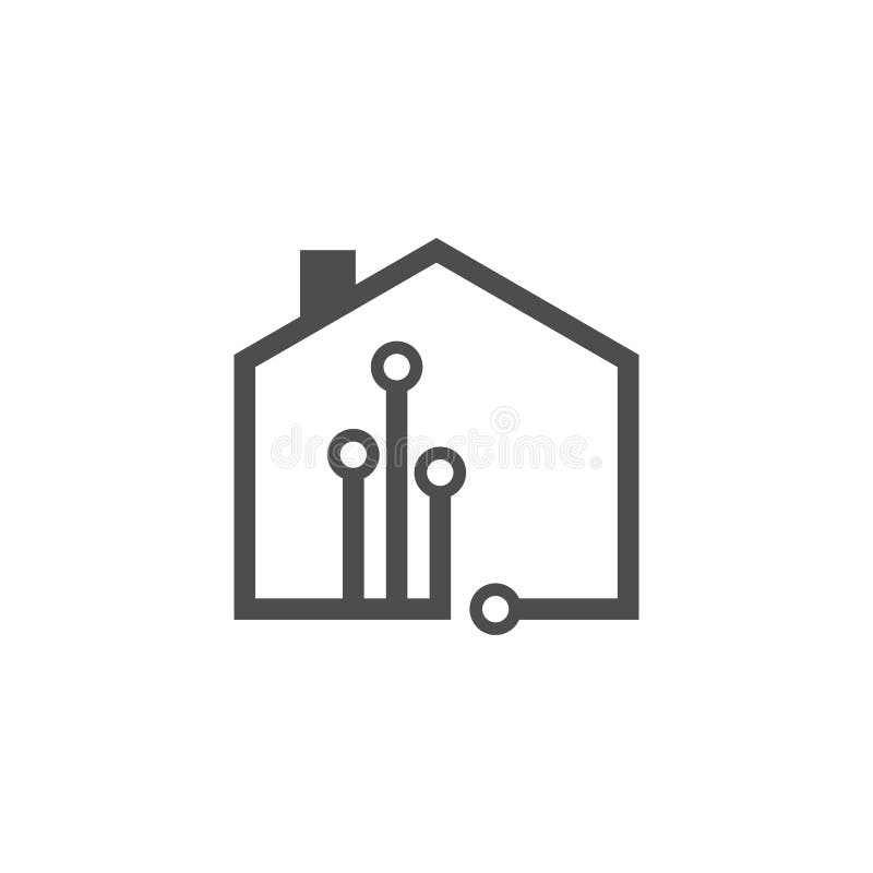 Tech House Vector Technology Logo Concept Design Stock Vector ...