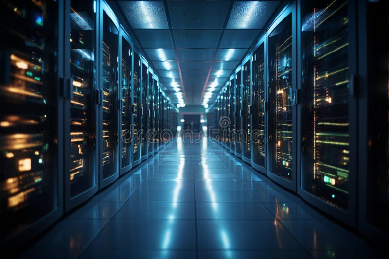 Tech Hub a Glimpse Inside the Data Centers Server Room Stock ...