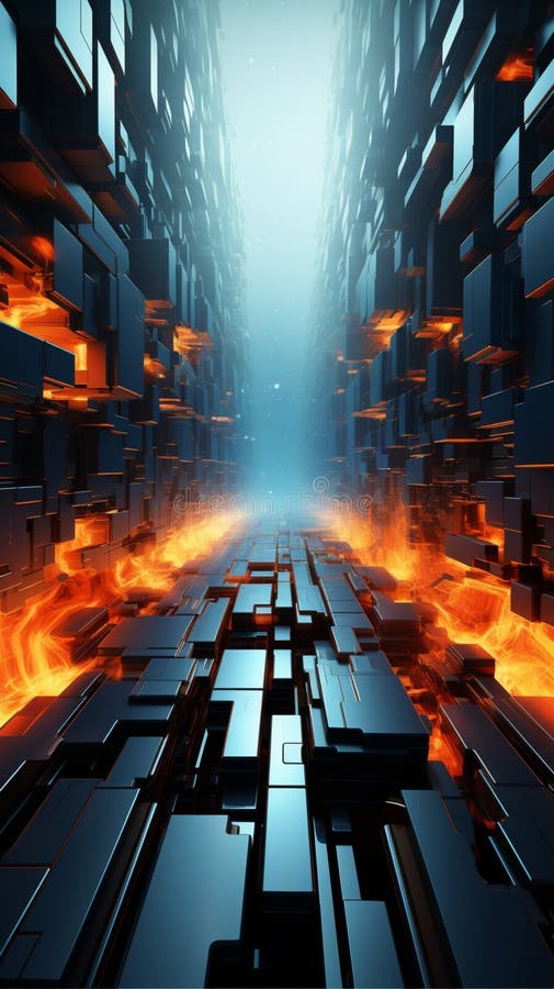 Tech Infused Comic Dream Abstract Futuristic Elements in a Flat Comic ...