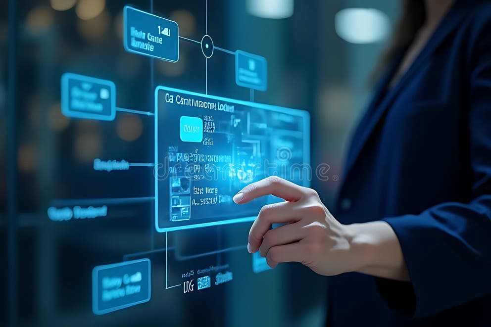 Tech Innovation Event Modern Corporate Office with Interactive Ui & Digital Display Solutions ...