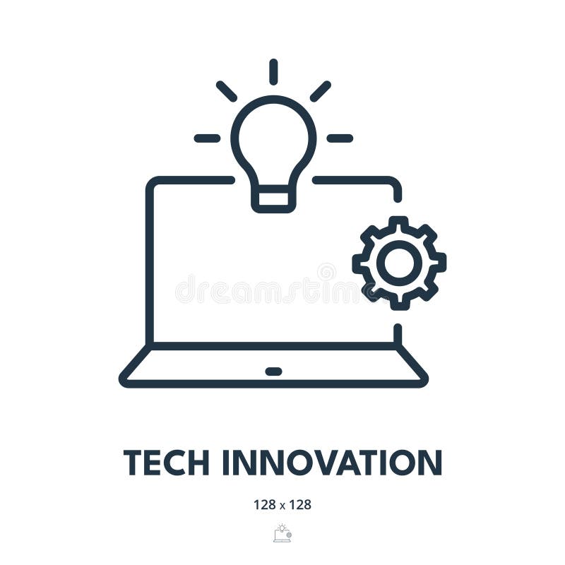 Tech Innovation Icon. Technology, Digital, Network. Editable Stroke ...