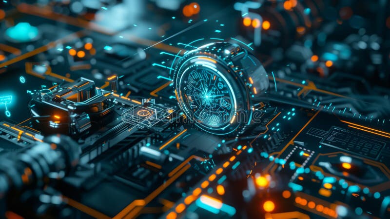 Tech and Innovation Theme Featuring Futuristic Gadgets and Devices ...