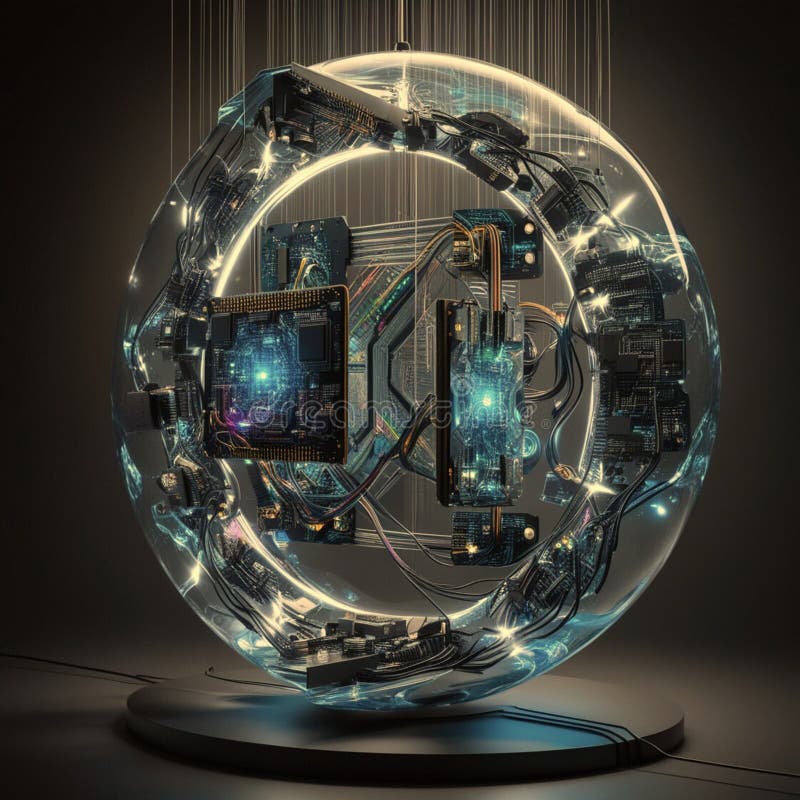 Tech-Inspired Art Installation Stock Illustration - Illustration of ...