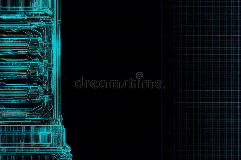 Tech-inspired Background with Glowing Circuits, Cyan Over Black, Top ...