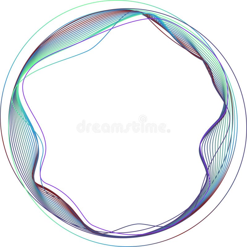 Tech-Inspired Circular Design. Harmonic Curved Line Pattern for Tech ...