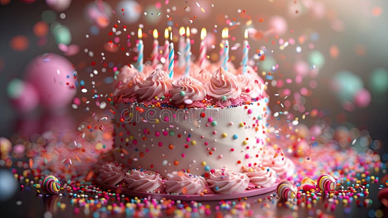 Tech-inspired Birthday Delight: a Vibrant Cake Wallpaper - Celebrate ...