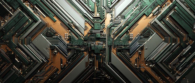 Tech-Inspired Geometric Circuit Board Pattern Design Stock Illustration ...