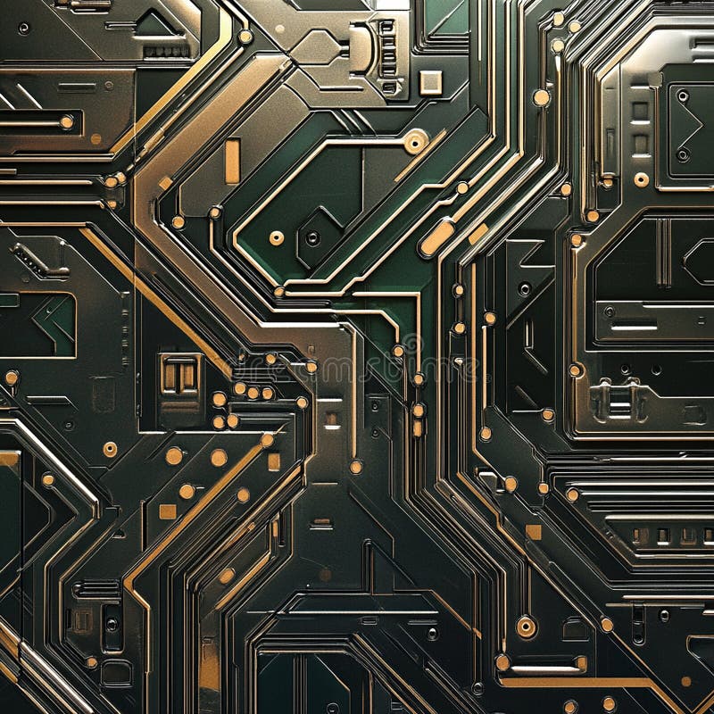 Tech-Inspired Geometric Circuit Board Pattern Design Stock Illustration ...