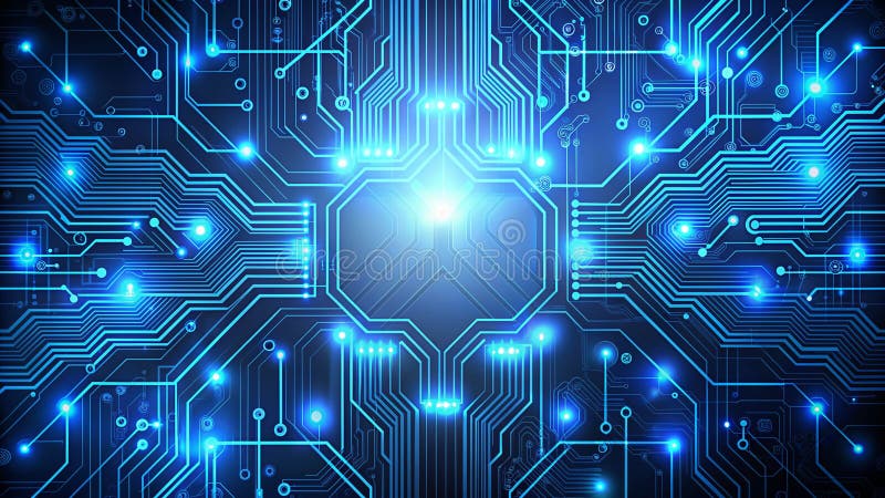 Tech Inspired Graphic Featuring Circuitry Patterns and Futuristic ...