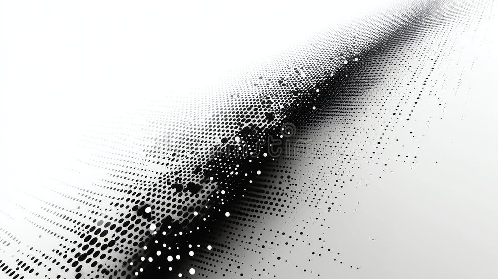 Tech-Inspired Halftone Black Code Letters Gradient on White Background ...