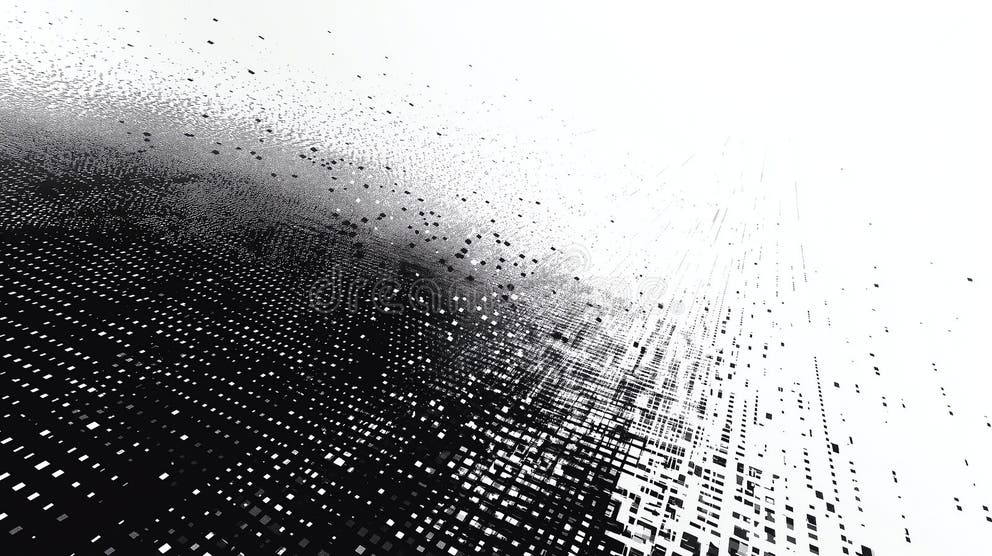 Tech-Inspired Halftone Black Code Letters Gradient on White Background ...