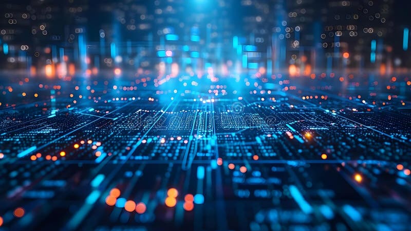 Tech-Inspired Market Growth Chart with Digital Flare. Concept ...