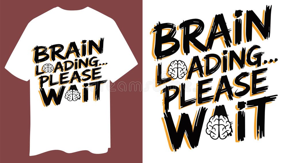 Brain Loading Please Wait Pixel Glitch T Shirt Stock Vector ...