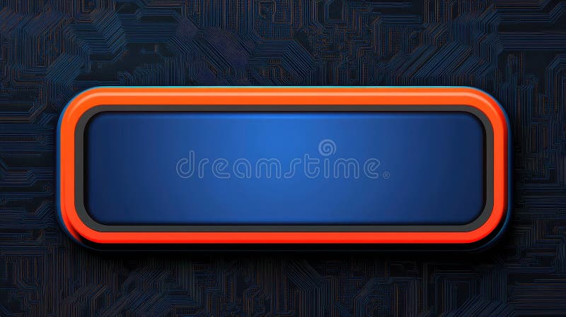 Tech Interface Frame Blue Panel with Circuit Board Background Orange ...