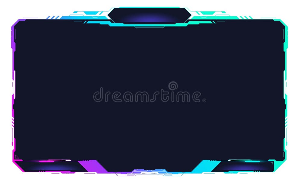 Tech Interface Screen Frame in Neon Cyber Style Stock Vector ...