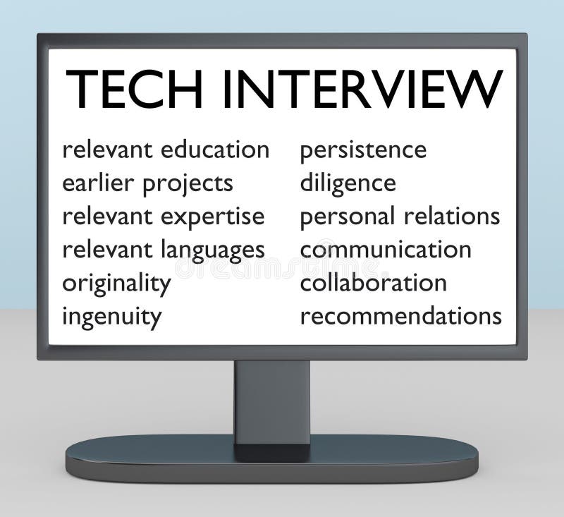 Tech Interview concept stock illustration. Illustration of video ...