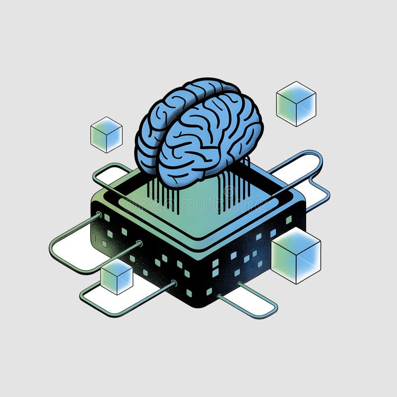 Tech Isometric Illustration, Cloud Coding, Adorable, Dark, Disney Pixar, Contour, Vector, White ...