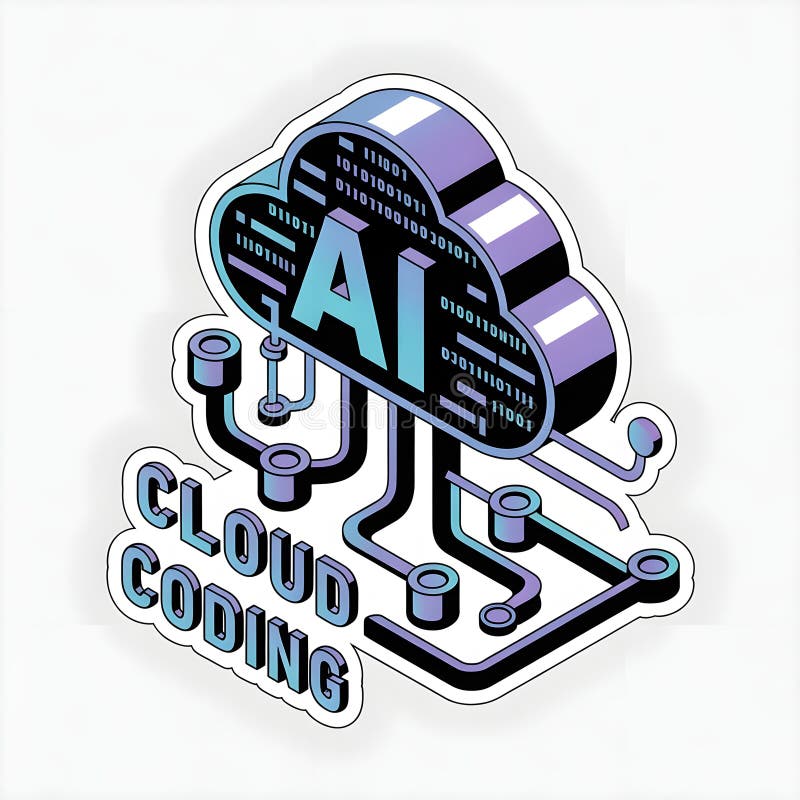 Tech Isometric Illustration, Cloud Coding, Adorable, Dark, Disney Pixar ...