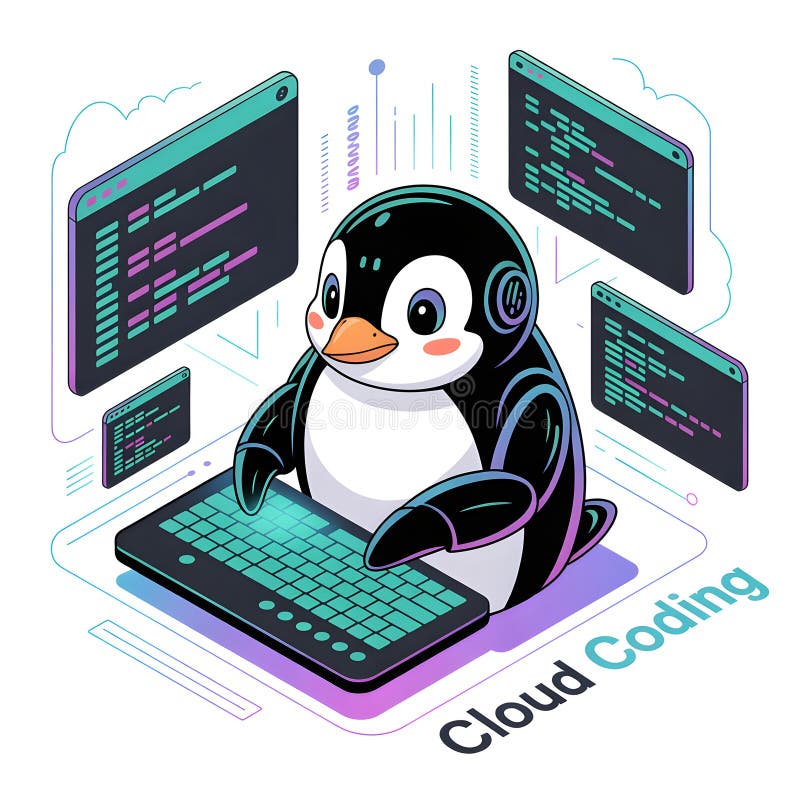 Tech Isometric Illustration, Cloud Coding, Adorable, Dark, Disney Pixar ...