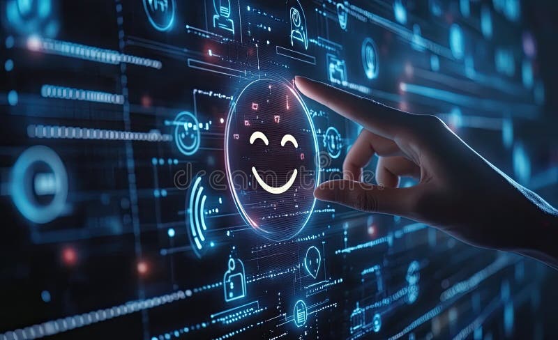 Tech Joy: Digital Chat with a Smiley Stock Illustration - Illustration ...