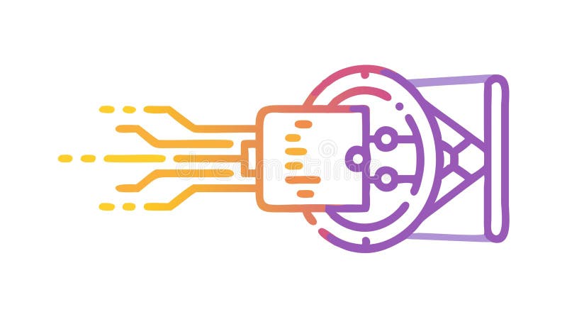 Tech Key Unlocking a Digital Lock Icon for Cybersecurity and Access, Vector Design Generative AI ...