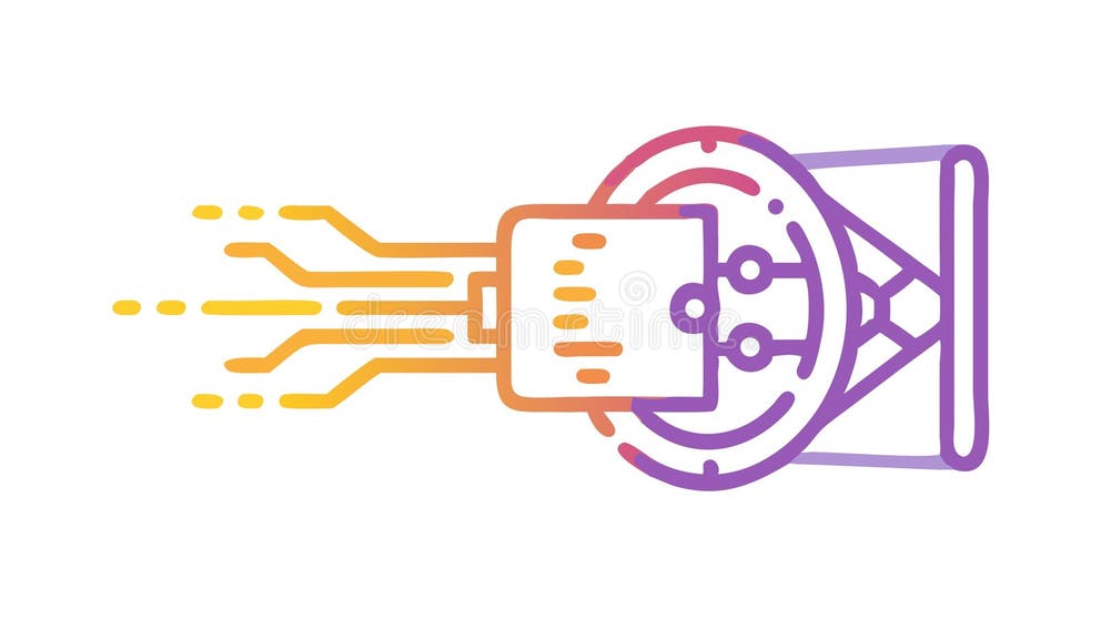 Tech Key Unlocking a Digital Lock Icon for Cybersecurity and Access ...