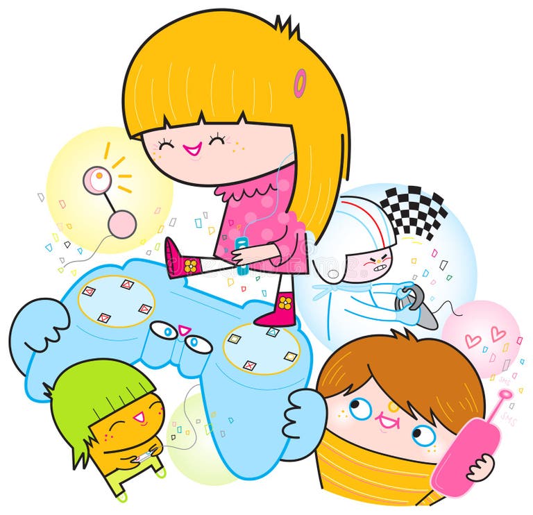 Tech Kids stock vector. Illustration of children, race - 5821574