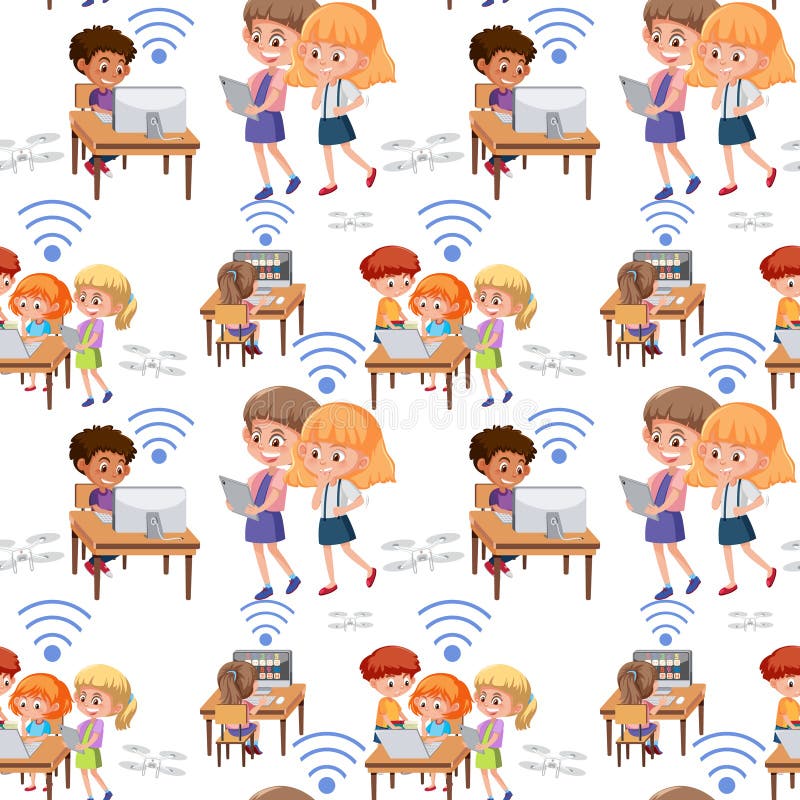 Tech Kids stock vector. Illustration of children, race - 5821574