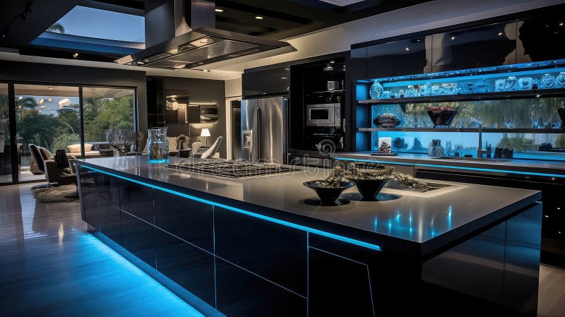 Tech kitchens luxury stock illustration. Illustration of premium ...