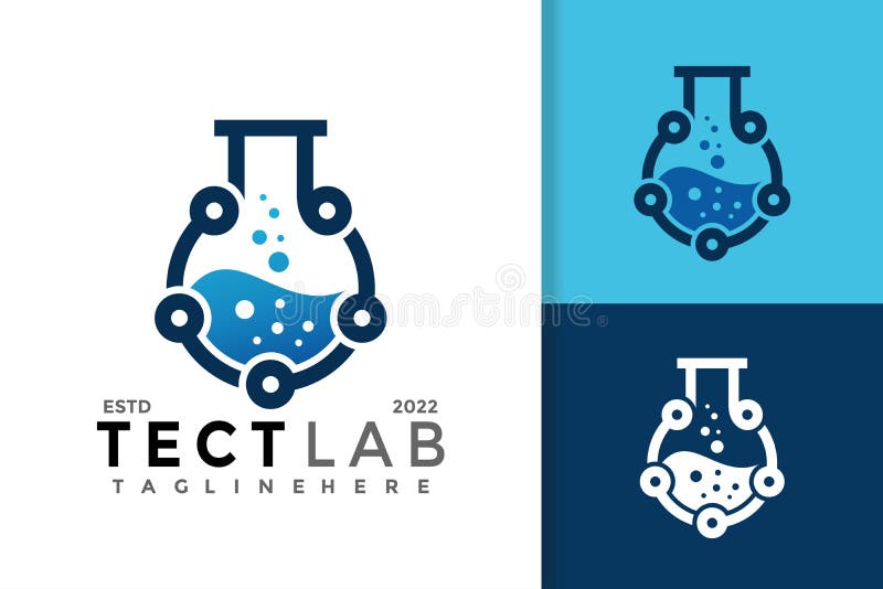 Tech Lab Logo Design Vector Template Stock Vector - Illustration of ...
